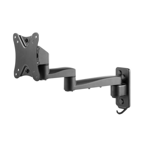 グリーンハウス テレビスタンド 壁掛けタイプ 〜32インチ用 耐荷重20kg シングルアームタイプ TV壁掛け金具 GH-WMRB-BK ブラック TVスタンド 壁掛けテレビスタンド