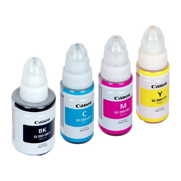 【セット】キヤノン 純正 インクボトル 4色セット GI-390BK GI-390C GI-390M GI-390Y GI-390-4SET