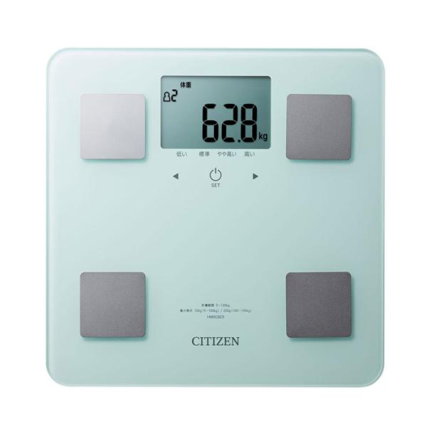 シチズン 体組成計 体重計 体脂肪計 CITIZEN HMS323-PM ペパーミント 体重 BMI 体脂肪率 内臓脂肪レベル 筋肉量 基礎代謝量 推定年齢
