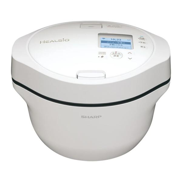 シャープ 電気無水鍋 1.6L ヘルシオ ホットクック KN-HW16H-W プレミアムホワイト SHARP 使い勝手のよい2〜4人用 水なし自動調理鍋 無線LAN機能 スマホアプリ対応 かきまぜ 絶妙な火加減