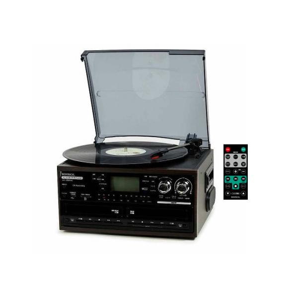 WINTECH スピーカー搭載 ダブルCDマルチオーディオプレーヤー KRP-309MCWS レコード ラジオ カセット プレーヤー