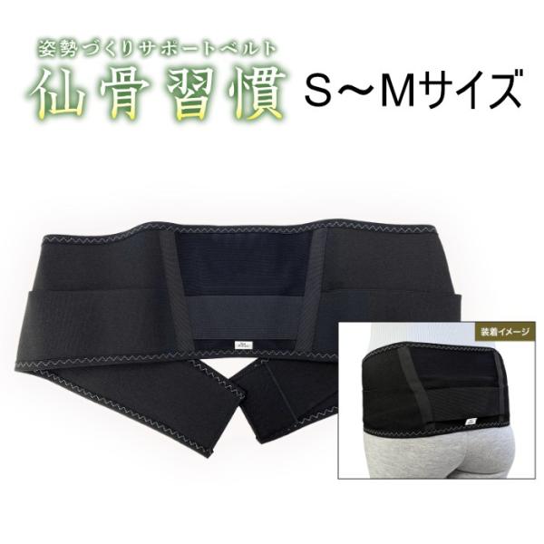 姿勢づくりサポートベルト 仙骨習慣 S〜Mサイズ YSGS-9601M ブラック 姿勢ケア テイチクエンタテイメント