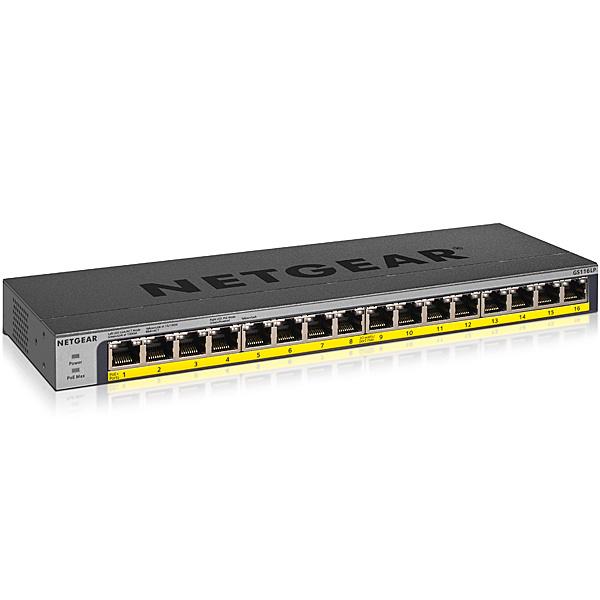 【発売日：2018年06月26日】GS116LP-100AJS NETGEAR GS116LP GS116LP100AJS ネットギア ギガ16ポート PoE+ 76W対応 アンマネージスイッチ
