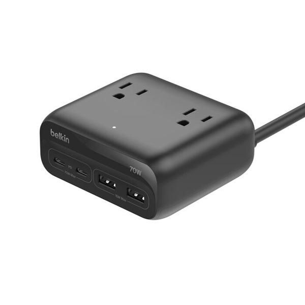 【発売日：2025年09月01日】SRZ001ja5 belkin SRZ001ja ベルキン 70W 3口充電ステーション USB-Aポート×2、USB-Cポート×2