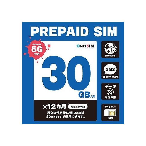 【発売日：2023年06月05日】202306013012 モバイル・プランニング 20230601301 モバイル プランニング 楽天プリペイドSIM 毎月30GB 初月+12ヶ月 SMS受信可