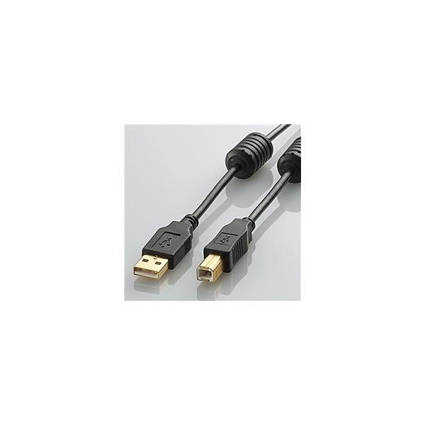 【発売日：2009年06月24日】U2C-BF50BK ELECOM 5m U2C-BF50 U2CBF50BK エレコム U2CBF50 USB2.0ケーブル フェライトコア付 ABタイプ 5.0m ブラック