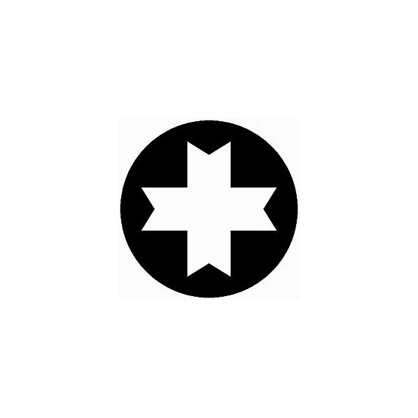 ・耐水性のある艶消しタイプの家紋シールです・携帯、スマホ、アイコスなどにちょうどいい大きさです・海外へのお土産などに最適です・本体サイズ：直径約4cm・材質：塩ビ艶消しラミネート・こちらの商品は全国送料無料で発送いたします・日本郵便のクリッ...