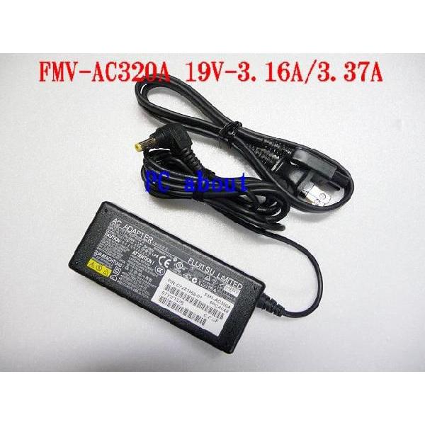 ★富士通100%純正 ノート用 FMV-AC320A 19V-3.16A 65W 対応ACアダプターです。★■INPUT：AC100-240V〜 ■OUTPUT：19V-3.16(3.37A/3.42Aにも使用できます。）■コネクタ：丸ピン...