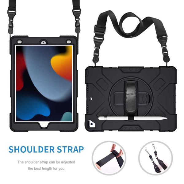 アイパッド / iPad / 第9世代 / 第8世代 / 第7世代 / 保護ケース  ショルダーベルト付 スタンド機能 ペン収納付ケース