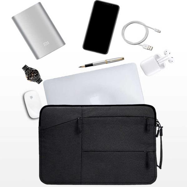 ラップトップ14インチ用ケースです。　【本体サイズ】・幅×横×厚み　37×26.5×2cm・重量　約260ｇ持ち運びに便利な手提げ付のラップトップケースです。軽量でコンパクトなデザイン。フロントに便利なポケットが3つありますので充電器やコー...