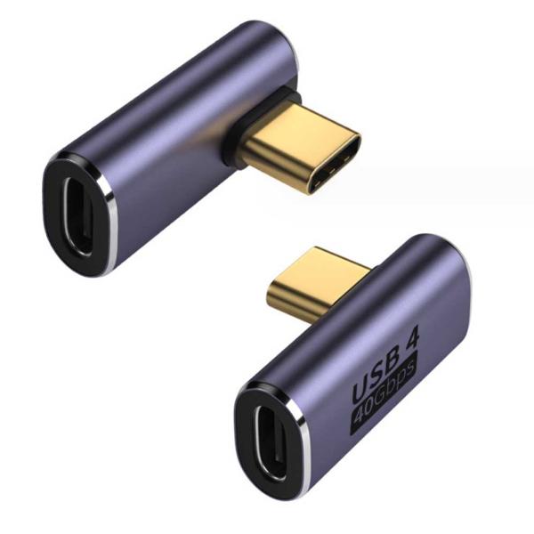 USB-4 Type-C 40Gbps 高速転送 PD100/5A　8K映像出力対応変換アダプタ1個の代金です。仕様2：オスメス/縦90°※重要：お買い上げ仕様に関しまして、ご利用の機器よくご確認の上ご検討くださいませ。