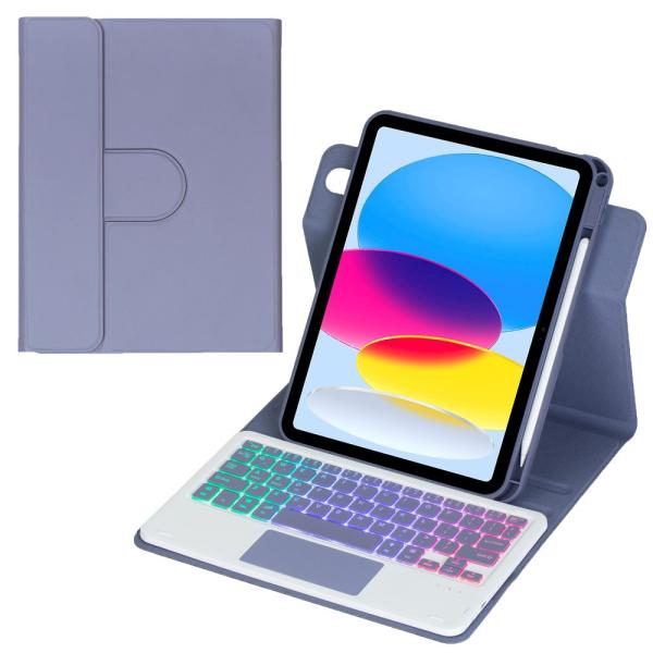 6カラー/ iPad  A16  第10世代 用 / 360度回転式 7色バックライトキーボード付き ケース / タッチパッド搭載 /360度回転＆縦横対応 / 分離可能なBluetoothキーボード / アイパッド/ Backlit ke...