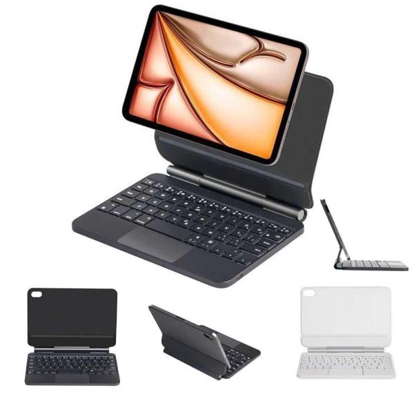アイパッドミニ  / iPad mini(A17 Pro) / iPad mini6 /タッチパッド搭載キーボード付ケース / 磁気吸着  マジックキーボード仕様  脱着式  US配列  ローマ字入力 ワイヤレス bluetooth リチウ...