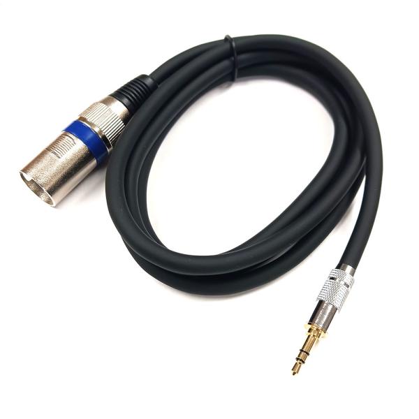 XLR - 3.5mm ステレオミニプラグ 変換ケーブル 1.5ｍ 3極 TRS (3.5mmオス to XLR メス or オス 2仕様展開) 高音質 金メッキ