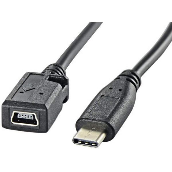【送料無料】USB 3.1 Type C 変換ケーブル25cm、Type C To MINI USB 5pin オスにメス 変換 延長ケーブル 高速充電 10Gbps 高速データ転送、MINI 5pin 変換アダプタ