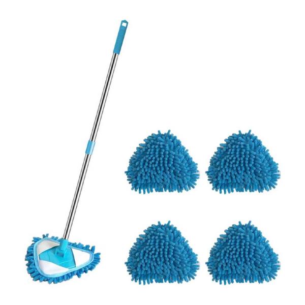 本体とモップ5枚セット180°回転する三角形のモップで、床、鏡、ガラス、天井など、身近な場所からての届きにくい場所までしっかり簡単に掃除できます。厚みのあるマイクロファイバー素材は、優れた吸着能力を持ち、隙間のほこりを閉じ込め、汚れを簡単に...