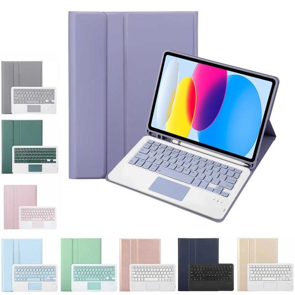 10カラー アイパッド iPad / A16 / 第10世代 用 キーボード付ケース タッチパッド搭載 脱着式  PUレザー素材  ローマ字入力キーボード