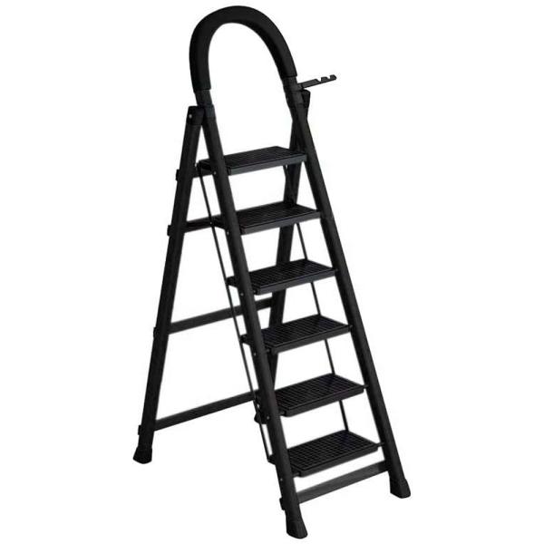 スチール/6段はしご【商品寸法】広げた状態：幅44cm×奥行100cm×高さ160cm 収納時：幅44cm×奥行5cm×高172 cmコンパクトなデザイン、空間を省いて、狭い場所でも収納できます。