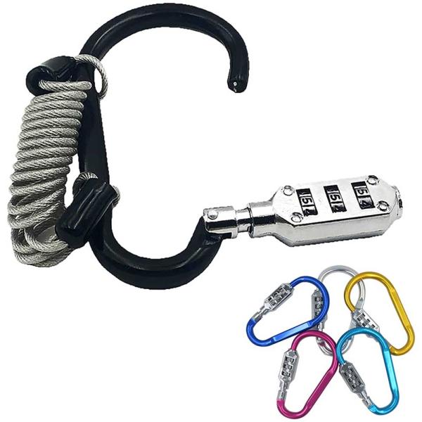 軽量でコンパクトなので、携帯も楽、ダイヤルを回して片手で素早くロック可能に。コイルケーブルは最長 約100 cmまで伸びるので色々な用途に使用可能です。大事なヘルメットの盗難防止に。携帯しやすいダイヤル式カラビナ型ロック。ワイヤー付きで汎用...