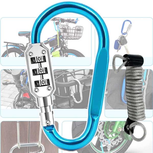 軽量でコンパクトなので、携帯も楽、ダイヤルを回して片手で素早くロック可能に。コイルケーブルは最長 約100 cmまで伸びるので色々な用途に使用可能です。大事なヘルメットの盗難防止に。携帯しやすいダイヤル式カラビナ型ロック。ワイヤー付きで汎用...
