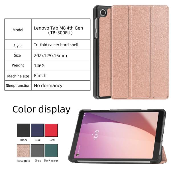 レノボ Lenovo Tab M8 4th Gen / 8インチ / TB300FU TB300XU TB301FU TB300XU 用 三折りカバー PUレザーカバー 保護ケース スタンド機能  マグネット開閉式 全面保護 レノボ