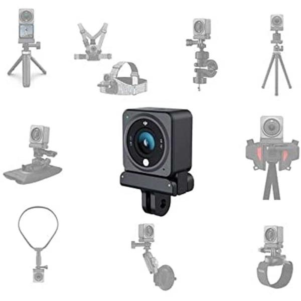 この磁気マウントをDJI Action 2に装着すると、多くのアクションカメラ用アクセサリーと併用でき、エクストリームスポーツなどのシーンでも、カメラをしっかりと固定します。