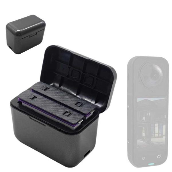 対応機種Insta360 X5●商品の寸法<br>47D x 79W x 60H mm/75g（本体サイズ）●純正品と同じように使用可能●2個充電スロットが配置されたモデル●USB充電になります。●世界各国対応Type-Cポート...