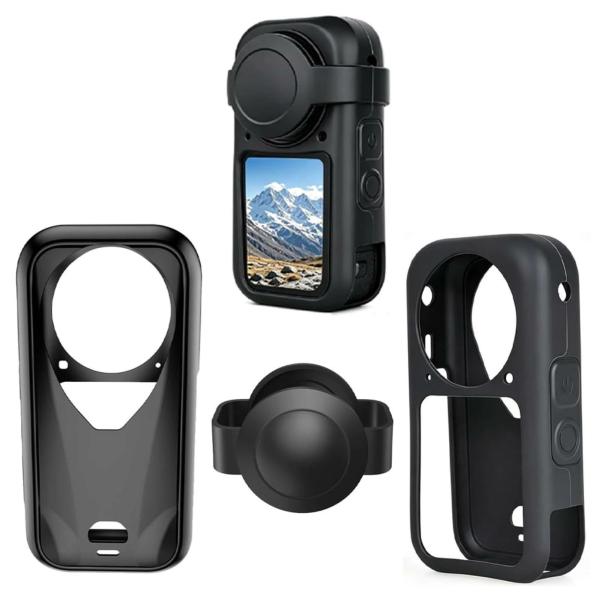 「Insta360 X6」専用に設計された、高品質なソフトシリコン製の本体カバーとレンズキャップのセットです。旅行や日常のVlog、スキー、サイクリングなどのアクティブなアウトドア撮影で、大切なカメラを360度全面保護します。