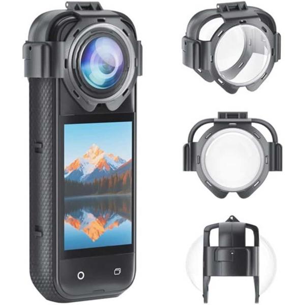 Insta360 X5 にぴったりフィットするプレミアムレンズガードです。高硬度の光学強化プラスチック製で防滴・防塵・衝突防止などの機能を備えています。より高い光透過率を実現する多層膜コーティングを施し、装着時の光学性能と画質を高めています...