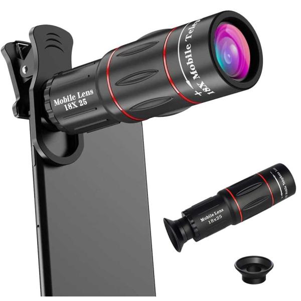 【18倍HDスマホ 単眼鏡 望遠レンズ】18×HDスマホ望遠レンズ、遠い景色をより近づけて、クリアな写真が撮れるスマホ レンズ。スマホ用望遠レンズでは、遠い景色を撮影しても画質が劣化することなく手軽に遠距離の被写体を撮影できます。※18X ...