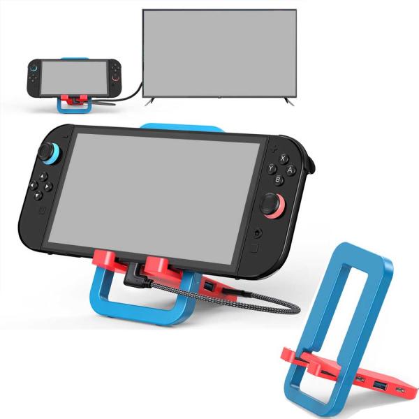 スイッチ TVドックスタンド Switch 2 / Switch /  Switch（有機ELモデル）対応 充電しながらミラーリング  折りたたみ式 TVモード拡張ドック変換アダプタ　軽量 旅行 出張 持ち運び便利 過電流保護