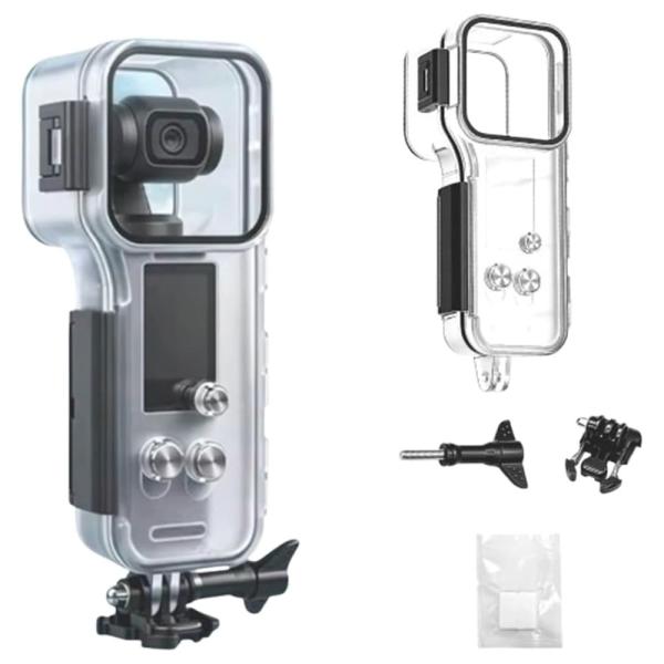 オズモ DJI Osmo Pocket 4 用 プロフェッショナル 防水ハウジング 5点セット / IPX8対応 防水プロテクションケース 高硬度PCシェル  防塵 耐寒ハウジング