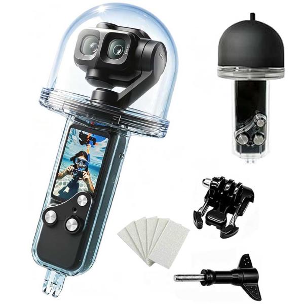 オズモ DJI Osmo Pocket 4P 水中防水ドームハウジングケース IPX8防水規格 高硬度PCシェル 傷防止球状シリコンカバー付き 水中撮影 ダイビング