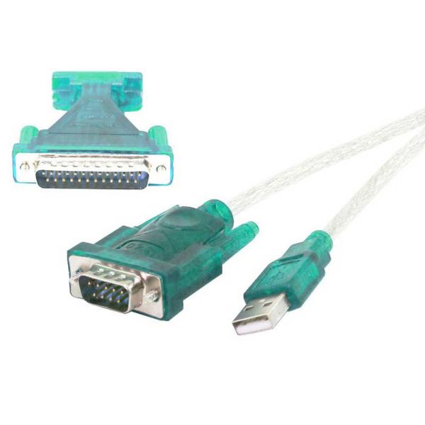 RS232C  USB DB9ピン  シリアル変換ケーブル80cmパラレル(D-sub25ピン・オス) - DB9メス アダプタ 付属1.【USB-RS232 DB9ケーブル】このUSB 2.0からRS232オスDB9シリアルケーブル経由で...