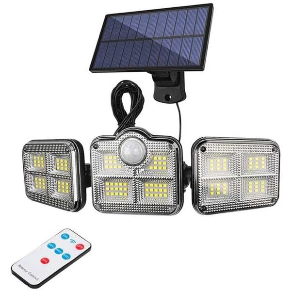 3面発光デザインのソーラーライトで照明角度は300°と広く、両側のライトは上下左右に回転することができます。ソーラーパネルの部分は上下左右160°の角度に調節でき太陽の良く当たる方へ向けて十分に充電できます。センサー検知角度は120°と広く...