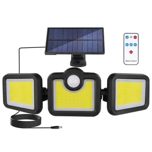 3面発光デザインのソーラーライトで照明角度は300°と広く、両側のライトは上下左右に回転することができます。ソーラーパネルの部分は上下左右160°の角度に調節でき太陽の良く当たる方へ向けて十分に充電できます。センサー検知角度は120°と広く...