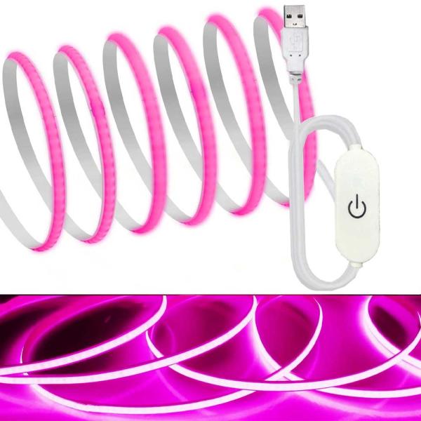 COB テープライトLED 3m USB給電 ストリップライトフレキシブル 高密度 幅5mm 隠れたLEDテープライト3m 320LEDs/m DC5V 180°発光CRI>=90 両面テープ湾曲変形可能 切断可能 寝室 キッチンホー...
