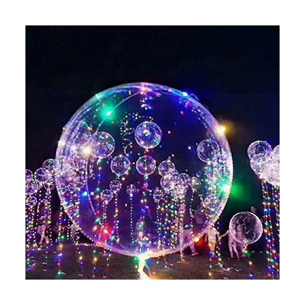 幻想的な雰囲気のLEDライト内蔵の風船です。誕生会、クリスマスやお祭のイベントなどにはもってこいの商品です！素材：ラテックス+LEDライト(LEDライトの長さは約3M)ヘリウムガス（別売り）を注入していただくと、LEDのライトが輝く可愛らし...