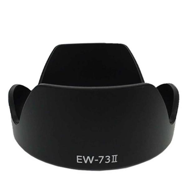 Canon レンズフード【 EW-73II 】互換品 ハレーションを抑え、迷光を避け、灰、砂を防げ、レンズへの衝突を回避し、レンズを守ります。撮影時の有害光をカットするだけでなく、移動中や撮影時の外乱からレンズを保護します。 材質：高級AB...