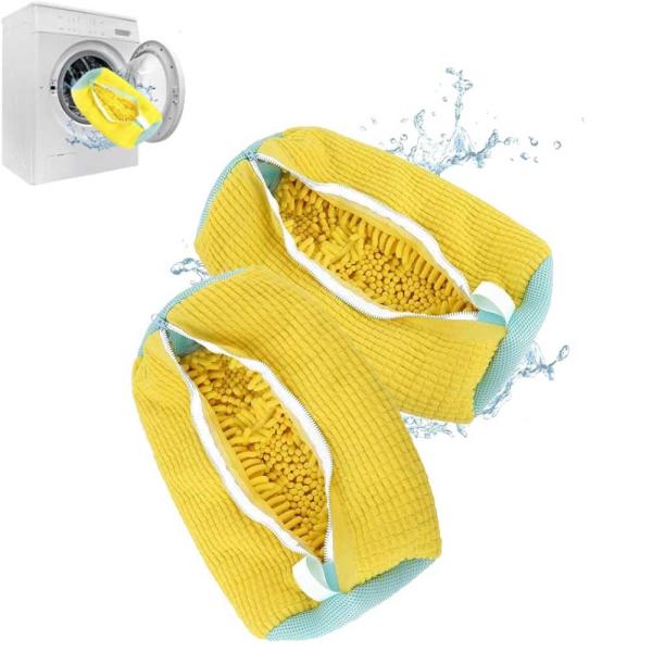 洗濯ネットには10,000本以上のシュニールマイクロファイバーが含まれており、洗浄工程で効率的な洗浄を実現します。これらの微細な毛が靴の表面を優しく洗い、靴を傷つけることなく、靴を徹底的に洗浄することができます。洗濯の際、サイドの金属ジッパ...