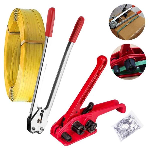 商品内容】1x引締機 バンド幅13〜19mm1x封緘器留め具シール50個適合バンド厚み：0.4-1.2mm1Xロール16mm x 100mハンドストラップ注：ハンドストラップカラーはイエロー、グリーン、ブラックなどあります。入荷時期によって...