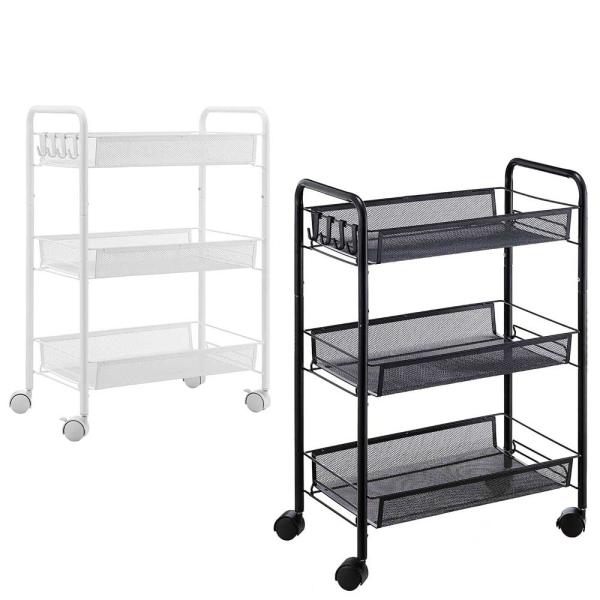 移動、固定に便利なロック付きのキャスターで、360度自由に回転します。組み立てはとても簡単。書類や小物はもちろん、食材のストックなど、キッチン整理用のワゴン収納としてもお使いいただけます。工業用強度の炭素鋼で作られたスチール製で、非常に丈夫...