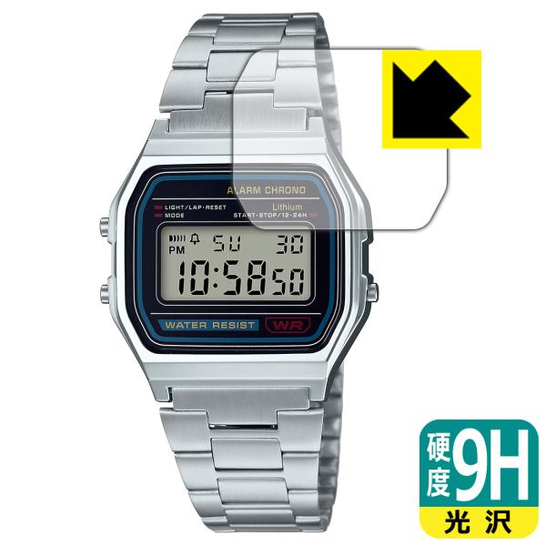 【9H高硬度タイプ(光沢)】保護フィルム(保護シート)※対応機種 : カシオ A158Wシリーズ専用の保護フィルムです。時計本体は付属しません。※製品内容 : 風防用フィルム1枚・クリーニングワイプ1個