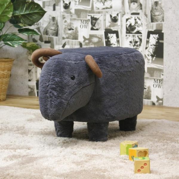 可愛い丸形のアニマルスツール全国送料無料(但し北海道・東北地方は別途送料が必要です)別途　東北地方：￥2,000　北海道：￥3,000（沖縄及び離島の運賃は、お見積もりとなりますのでお問い合わせ下さい。）【材質】フランネル生地内部：木枠、ウ...