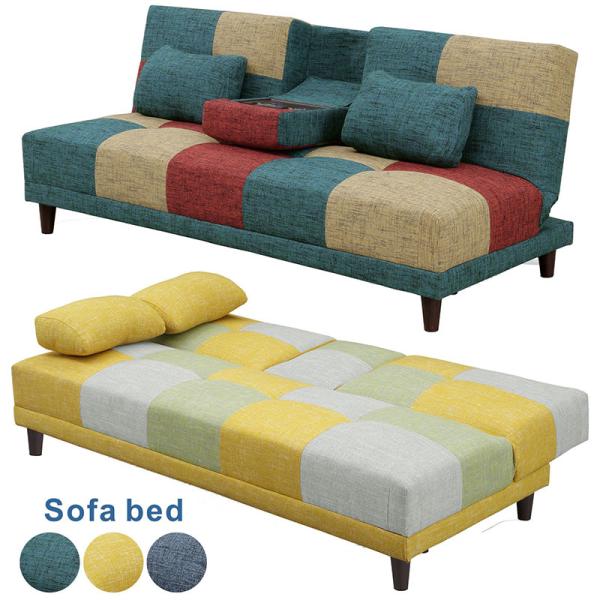 年中快適に使える通気性の良いファブリック生地を採用した、折りたたみ式ソファーベッドです。コンパクトなサイズ設計で、ワンルームや一人暮らしのお部屋にも置きやすく、省スペースで活躍します。中央の背もたれを倒すことで収納スペースとして使え、リモコ...