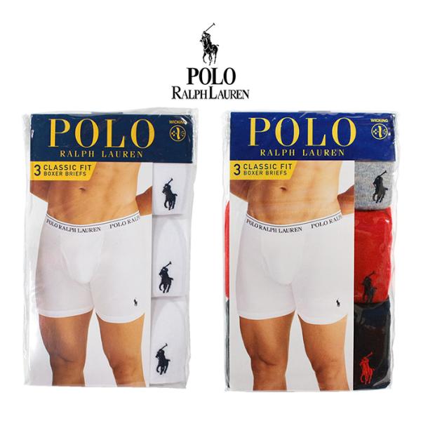ポロ ラルフローレン ボクサータイプ 3枚セット POLO RALPH LAUREN P3 CLASSIC FIT BOXER BRIEF RCBBP3 White Grey Red Black メンズ 男性 3枚 ボクサーブリーフ ボクサ...