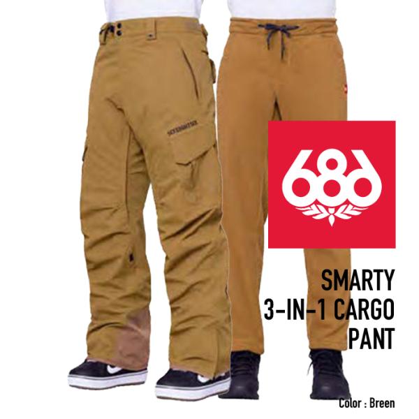 2023-24 686 MEN'S SMARTY 3-IN-1 CARGO PANT Breen シックスエイトシックス ロクハチ スノーボードウェア メンズ カーゴパンツ 2024 日本正規品【Brand】686（sixeightsix）...
