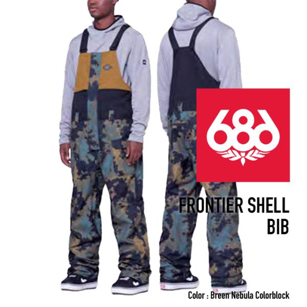 2023-24 686 MEN'S FRONTIER SHELL BIB Breen Nebula Colorblock シックスエイトシックス ロクハチ スノーボードウェア メンズ ビブパンツ 2024 日本正規品【Brand】686（s...