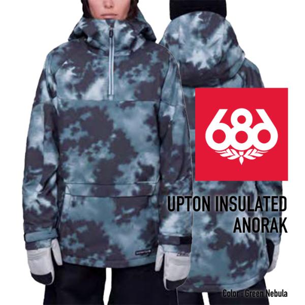 2023-24 686 WOMEN'S UPTON INSULATED ANORAK Green Nebula シックスエイトシックス ロクハチ スノーボードウェア アノラック ジャケット レディース ウィメンズ 2024 日本正規品【Br...