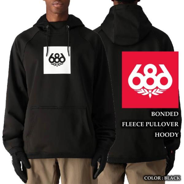 2025-26 686 MENS BONDED FLEECE HOODY Black シックスエイトシックス スノーボード パーカー フーディー メンズ 25-26 日本正規品